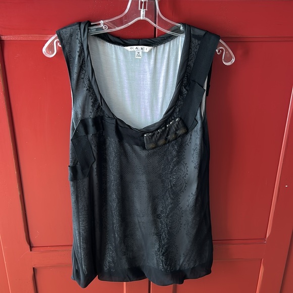 CAbi | Tops | Cabi Style 55 Black Jeweled Top Bubble Mesh Overlay Tank ...